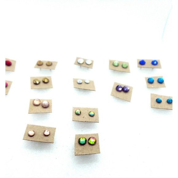 Handmade | Jewelry | Blue Acrylic Stud Earrings | Poshmark